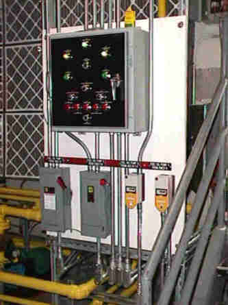 This is the pump control panel . It controls two redundant fuel oil ...